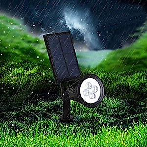 Tnfeeon Solar Lights Outdoor, Solar Powered Landscape Spotlights, BuiltIn LED Lamp Chips for Yard Garden