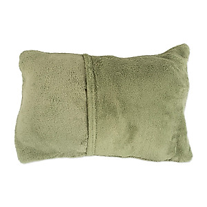 DII Reversible Plush Fleece Blanket Sets, Great for Home, Travel and Camping, Blanket/Pillow Set, Capulet Olive 2 Piece