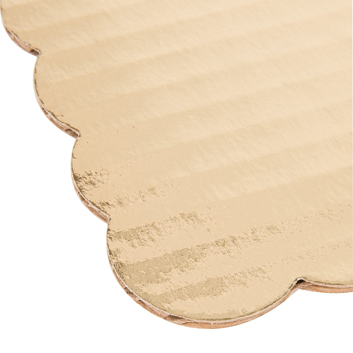 Gold Cake Board - Scalloped Edge Rectangle Quarter Sheet 14" x 10" Pack of 25
