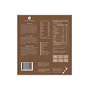 Antler Farms - 100% Grass Fed New Zealand Whey Protein Isolate, Chocolate Flavor, 2 lbs - Pure and Clean, 4 Ingredients, Delicious, Cold Processed