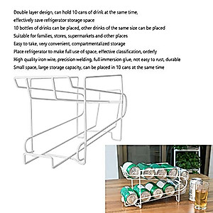 Refrigerator Can Storage Rack DoubleLayer Soda Can Beverage Dispenser Rack Kitchen Desktop Shelf for Cans Cola Beer
