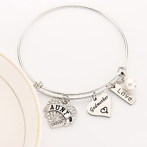 HUTIMY Godmom Gifts Bracelet from Godchild Godmother Bangle Bracelets Godmother Jewelry Gift Godmother Charm Bracelet