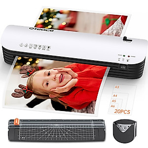 Laminator, A3 Laminator Machine, 13 Inch Thermal Lamination for A3/A4/A5/A6 with 20 Laminating Sheets, Personal Laminator for Teachers with Paper Trimmer and Corner Rounder for Home School Office