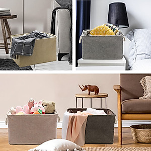 SAMORADREA Storage Basket Bins 9 Pack Decorative Baskets Bulk Storage Baskets Cubes Containers with 2/Handles for Clothes Storage, Books, Home, Office, Garage, Bedroom, (Black/Pink/Brown)