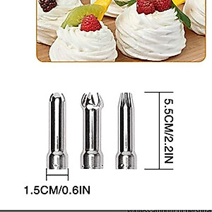 Whipped Cream Dispenser Set of 5,Replacement Parts Kit with 3 Decoration Tips,Compatible with Most Whipped Cream Dispensers