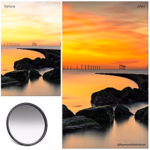 K&F Concept 77mm Soft GND8 (3 Stop) Lens Filter Soft Graduated Neutral Density Filter with 28 Multi-Layer Coatings for Camera Lens (Nano-X Series)