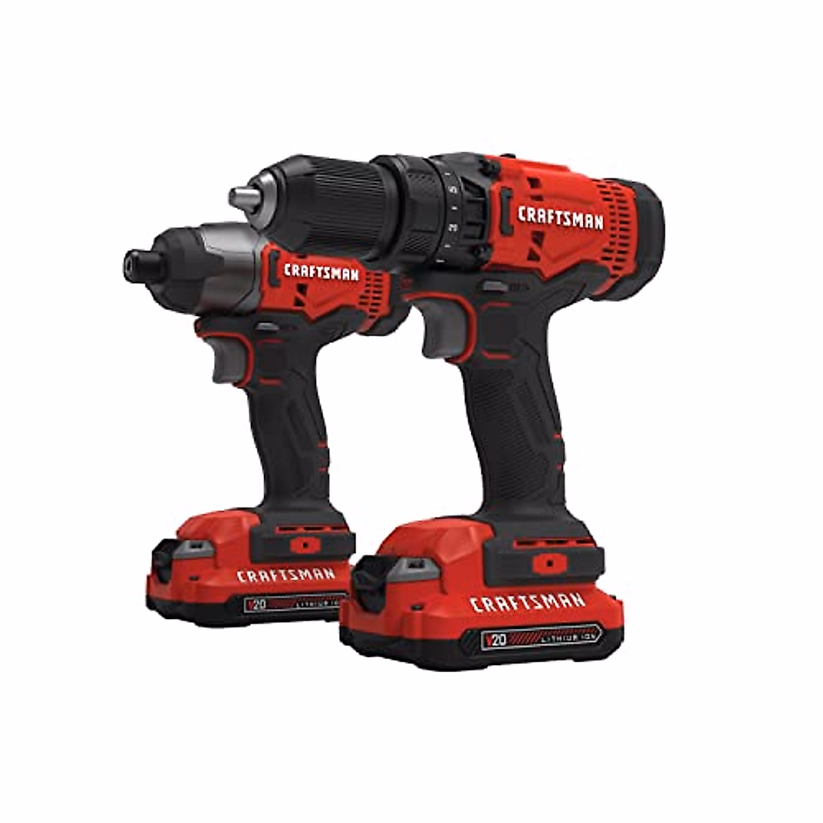 CRAFTSMAN V20 MAX Cordless Drill and Impact Driver, Power Tool Combo Kit with 2 Batteries and Charger (CMCK200C2AM)
