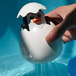 Toporchid Baby Bathing Toy Duck Penguin Egg Water Spray Sprinkler Bathroom Shower Swimming Water Toys(Style 2)