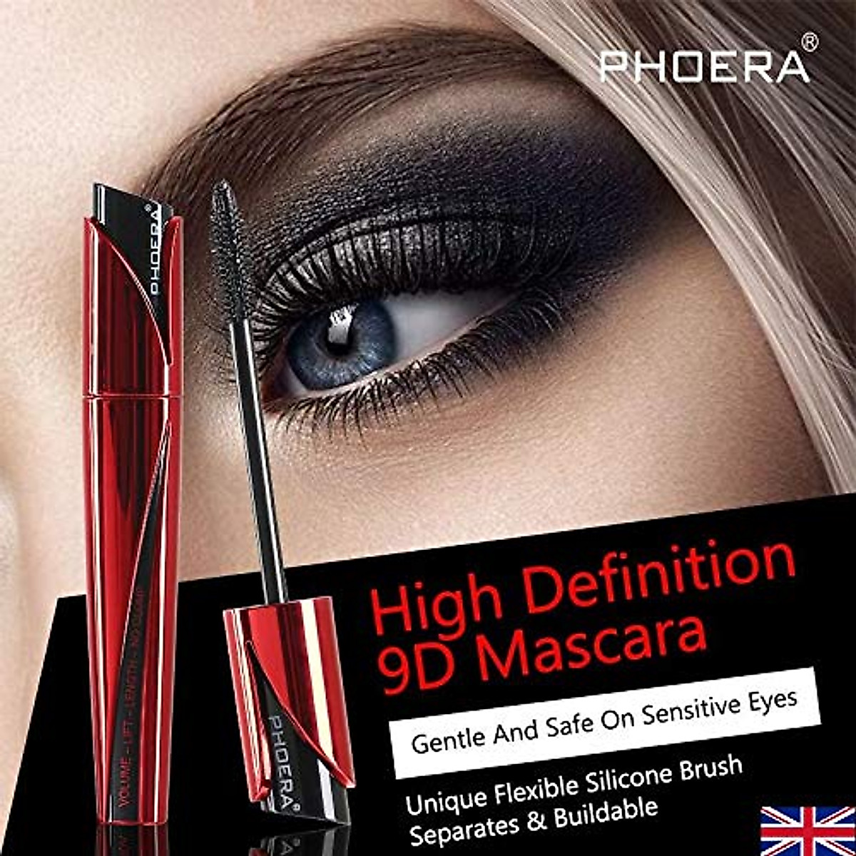 AQUAPURITY - PHOERA Lash Volume Mascara Waterproof, smudge proof Long Lasting Fiber Lash Black Mascara, 9D Curling Eye Makeup Intense Lengthen & Volumize False Eyelashes | Cruelty Free…