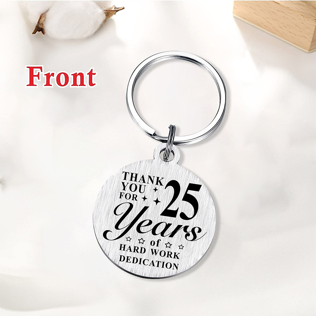 ABNTY 25 Year Work Anniversary Employee Gifts, 25th Work Anniversary Decorations, Thank You 25 Years Employee Anniversary Keychin Gifts