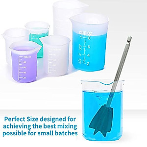 YeeBeny 6 Pcs Epoxy Mixer Attachment for Drill, 6 Reusable Multipurpose Bidirectional Paint Stirrer, Helix Mixer for Resin, Silicone Gallon Mixing Tools, Paint Mixer for Drill(6 paddles and 2 sticks）