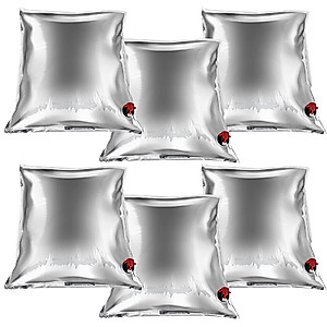 Frienda 6 Pcs 32 Gallon Camping Water Containers 5.3 Gallon/ 20l Water Storage Bladders Collapsible Portable Emergency Water Bags with Spigot Aluminized for Outdoor Hiking Camping Fishing