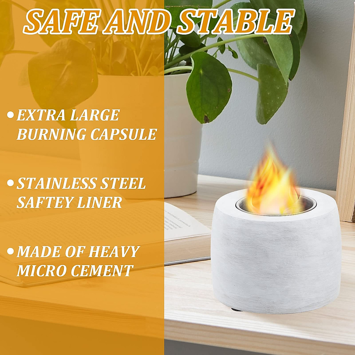 6 Pieces Tabletop Fire Pit Kit, Indoor Fire Pit Portable Smores Maker Table Top Fire Pit Bowl Tabletop Fire Bowls and 5 Pcs Marshmallow Roasting Sticks for Home Outdoor Indoor Patio Balcony Decor