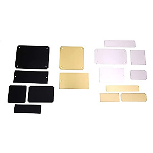 Engraving Plates Blank Anodized Aluminum Assortment 15 Piece 3-Colors Gold, Silver, & Black