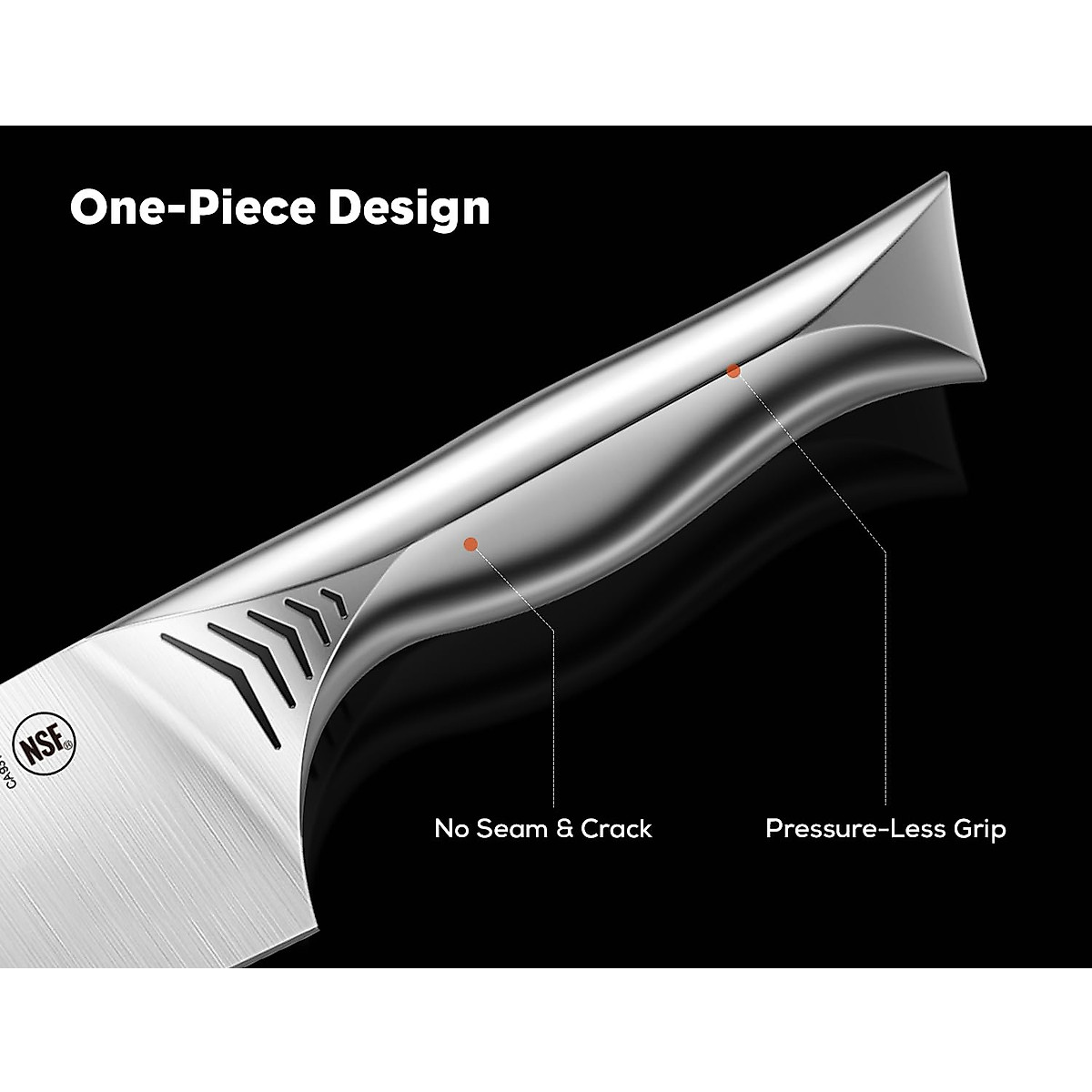 BRODARK Knife Set with Block, 15 Pieces Knife Block Set with Built-in Sharpener, One-Piece Stainless Steel Kitchen Knife Set, Razor Sharp Chef Knife Set, Shark Series