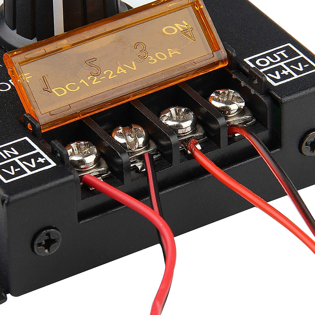 SUPERNIGHT LED Light Strip Dimmer, DC12V-24V 30A PWM Dimming Controller for Dimmer Knob Adjust Brightness ON/Off Switch with Aluminum Housing (Aluminum Dimmer)