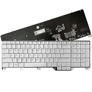 ZAHARA Per-Key RGB Keyboard Backlit US White 17.3" Replacement for Dell Alienware Area 51M Area-51M 9th Gen Intel Core i9-9900K i7-9700K Gaming Laptop 07NF7F 7NF7F