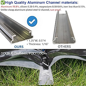 GRELWT Greenhouse Spring Wire and Lock Channel 20 Sets- 6.56 ft PVC Coated Wire & Rustproof Aluminum U-Channel Bundle, Greenhouse Frame Kit for Greenhouse Plastic or Shade Cloth Attachment