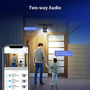 INQMEGA Solar Security Camera Outdoor, Security Cameras Wireless Outdoor,15000mAh Battery Solar Powered with 3MP Night Vision,Floodlight,2-Way Audio, PIR Motion Detection SD&Cloud(Black)