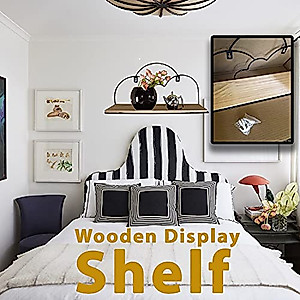 Angel's Peel Lounge Metal Wooden Hanging Floating Shelf Wall Decor for Home Decoration, Bedroom, Kids Room, Office- Rack Storage for Books, Plants, Toys and Deceptive Items(16" x 9" x 4")