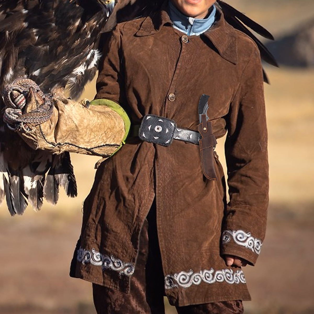 ANEETAFAN Leather Knife Sheath for Belt : Horizontal Knife Holster for Blade Knife,Compact Draw Knife Holster,Sheath for Fixed Blade Knife & Carry Out EDC Belt Organizer for Men Women