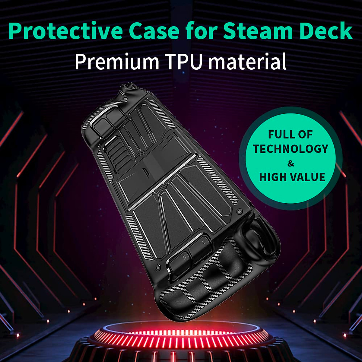 Funalot Adjustable Kickstand Case for Steam Deck 2022, TPU+PC Protective Case Cover, Full Protection, Shock-Absorption, Non-Slip & Anti-Collision Case Compatible with Steam Deck Valve Accessories