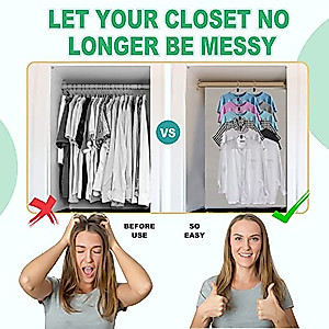 JIDAVN 50Pcs Clothes Hanger Connector Hooks Hanger Space Saving Closet Organizer Space Closet Hanger (Black)