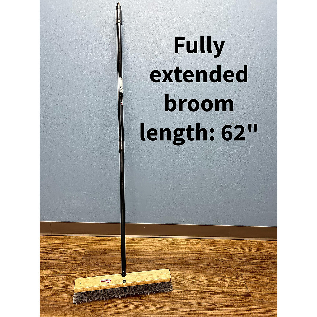 American Select Tubing PBME18001-2 18" Multi-Surface Push Broom with Sturdy Extendable Handle (2 Pack)