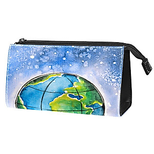 TBOUOBT Cosmetic Travel Bags, Makeup Case, Makeup Bag for Toiletries, Cartoon Universe Earth Hot Air Balloon