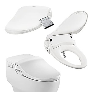 Bio Bidet Slim Two Electric Bidet Toilet Seat Round, Warm Water, Heated Seat, Night Light, Front and Rear Wash, Wireless Remote Control, White