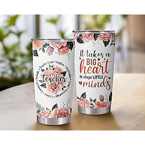 Teacher Gifts for Women - Teacher Appreciation Gifts - Gift Ideas for Teachers Women - Appreciation Week, Valentine, Birthday Gift Ideas for Teachers - 20 Oz Stainless Steel Tumbler with Lid