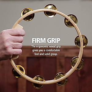 Meinl Percussion Artisan Edition Tambourine with Solid Brass Jingles, Single Row-NOT Made in CHINA-10 Maple Frame, 2-Year Warranty (AE-MTA1B)