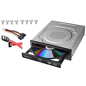 Lite-On 24X SATA Internal DVD+/-RW Drive Optical Drive IHAS124-14 with Sata Power Cable + Splitter Cable + Screws for Desktop Computers, Sever and More