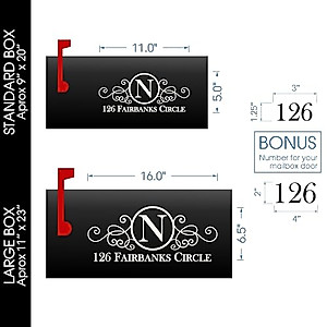 Personalized Mailbox Numbers - Street Address Vinyl Decal - Custom Decorative Numbering Street Name House Number Gift E-004a - Back40Life