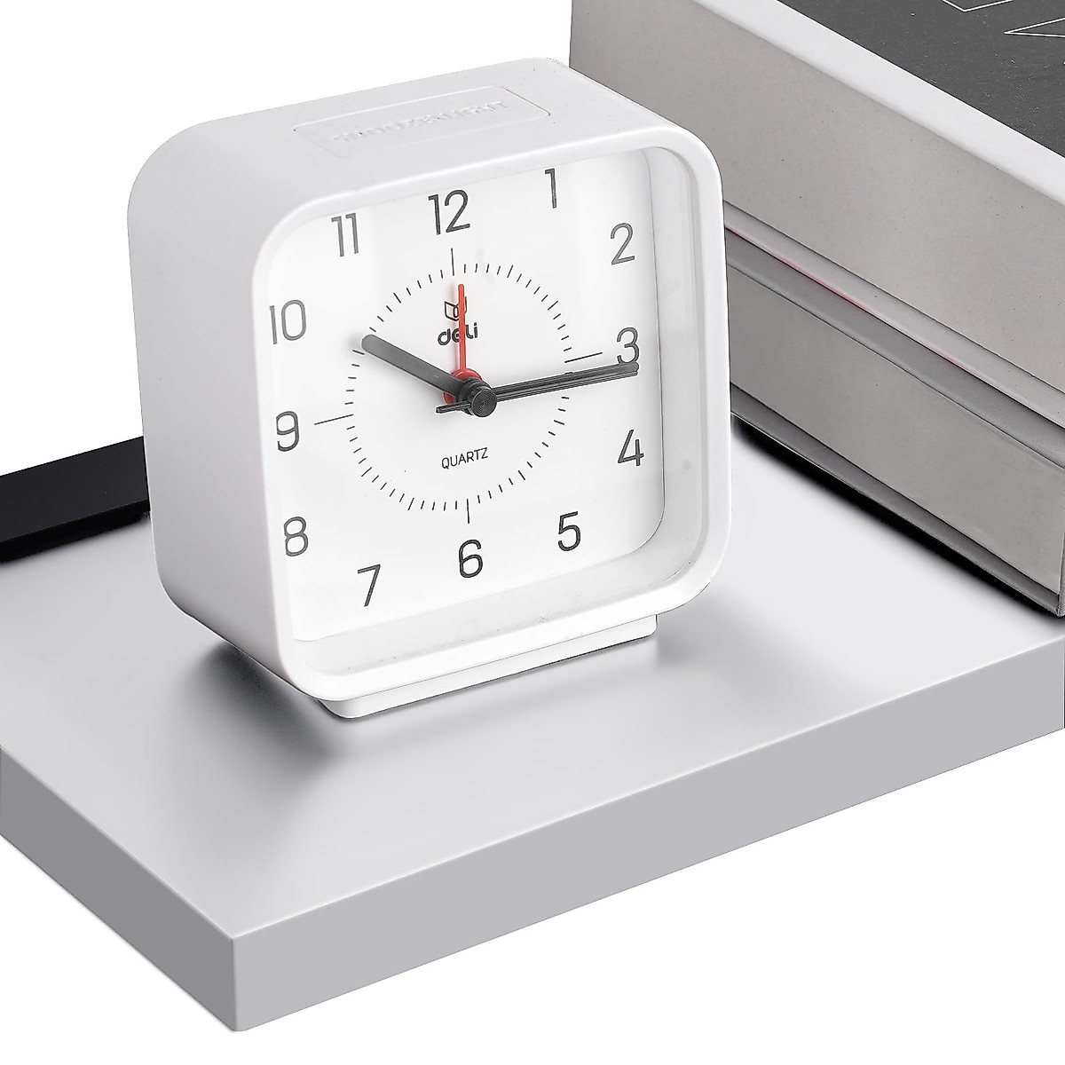 Meangood Floating Shelves Wall Mounted Set of 2, 17 inch Natural Bamboo Wood Wall Storage Shelves for Bedroom,Living Room,Bathroom, Kitchen White