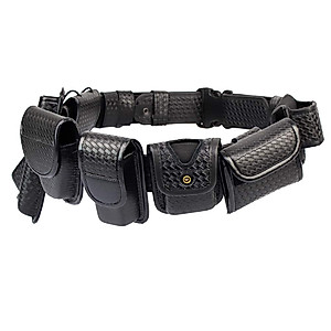 LytHarvest 9-in-1 Police Duty Belt Kit with Pouches, Law Enforcement Utility Belt Rig, Modular Security Guard Equipement Utility Belt,Basketweave (Medium)