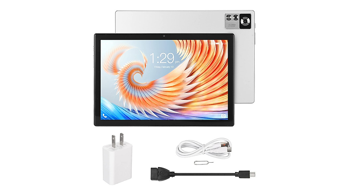 DAUZ 10.1 Tablet, 8GB RAM 256GB ROM White 7000mAh 100‑240V Octa Core 4G ...