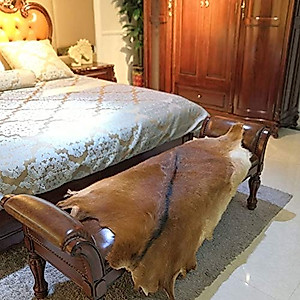 Red Deer Hide Rug Deer Skin Rug Deer Taxidermy Fireplace Deerskin Decor Reindeer Hide Area Rug Animals Mat Carpet for Home, Office, Bedroom Taxidermy Hunting Collectable 3.2x2.1ft