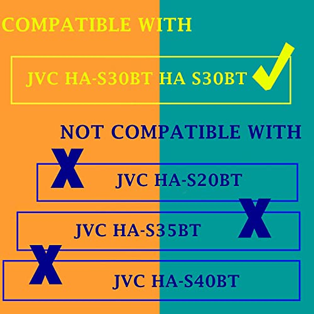 TaiZiChangQin HA-S30BT Upgrade Thicker Ear Pads Memory Foam Earpads Cushion Replacement Compatible with JVC HA-S30BT HA S30BT Headphone Protein Leather