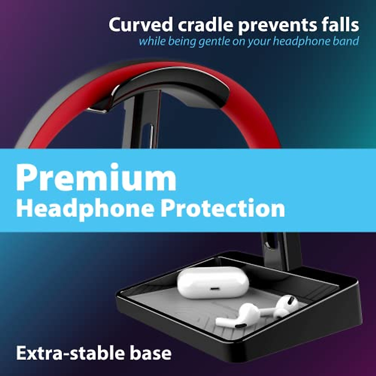 TotalMount Headphone Stand – Premium Headphone Storage and Protection (Tall Headset Stand with ...