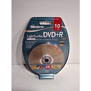 MEMOREX 05527 Disc, DVD+R, 4.7GB, 16X, LightScribe, 10/PK Blister10/PK Blister 10/PK