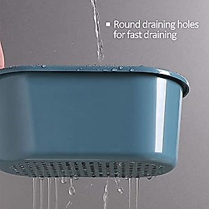MISNODE 2 PCS Kitchen Sink Drain Basket Sink Drain Basket 7x4x3 inches PP Sink Food Catcher Sink Strainer for Kitchen Filter Food Store Sponges Dishwashing Brushes Soap