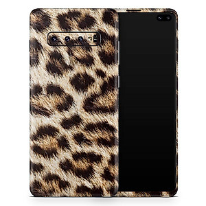 DesignSkinz Leopard Furry Animal Hide Protective Vinyl Decal Wrap Skin Cover Compatible with The Samsung Galaxy S20 (Screen Trim & Back Glass Skin)