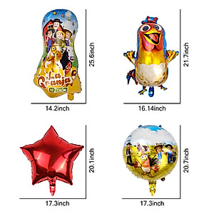 La Granja De Zenon Party Supplies Bartolito and La Vaca Lola,Foil Mylar Farm Animals Balloons for Kids,20inch Round Cow Themed Decorations Party Favors（8PCS）