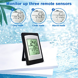 Metoluar Pool Thermometer, Wireless Floating Easy Read, Best Solar Remote Digital Outdoor Floating Thermometers for Swimming Pool, Bath Water, and Hot Tubs