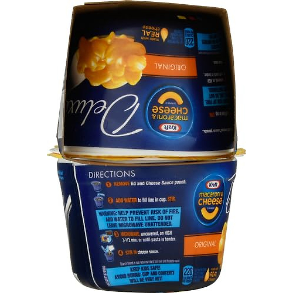 Kraft Deluxe Original Easy Microwavable Macaroni and Cheese Cups (4 ct Pack, 2.39 oz Cups)