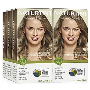 Naturtint 7N Hazelnut Blonde Permanent Hair Color (Pack of 6), Ammonia Free, Vegan, Cruelty Free, up to 100% Gray Coverage, Long Lasting Results (Packaging may vary)