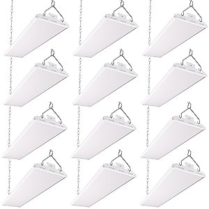 CINOTON 4FT 210W LED Shop Light with 28350LM,0-10V Dimmable Linear High Bay Lighting with 5000K120-277V 135LM/W Commercial Bay Lights for Garage Office Warehouse Workshop Factory UL Listed 12 Pack
