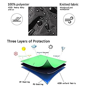 5 Sizes Garden Waterproof Swing Cover Large Dustproof Outdoor Swing Covers Glider 210d Oxford Durable Resistant Patio Protector Sun Shade Chair Cover (Black),66.9 x 24 x 46in