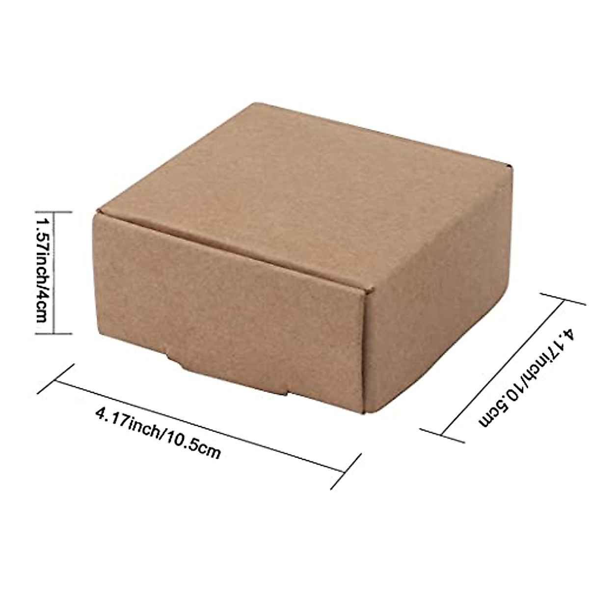 Sdootjewelry Small Kraft Gift Box, 30 Packs 4.13''×4.13''×1.57'' Mini Brown Kraft Paper Box Cardboard Ring Earring Jewelry Boxes